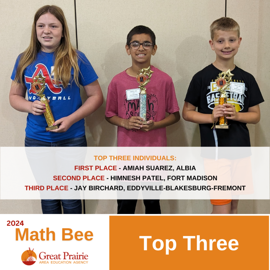 GPAEA Announces Winners of the 2024 Math Bee - Great Prairie AEA
